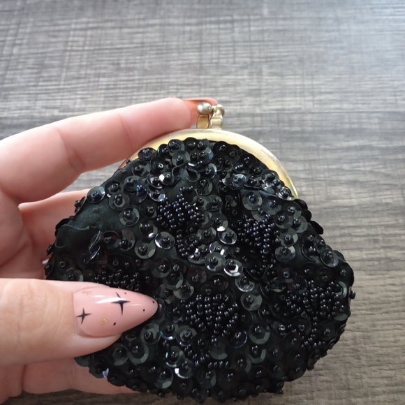 Delill | Bags | Vintage Black Sequin Coin Purse | Poshmark